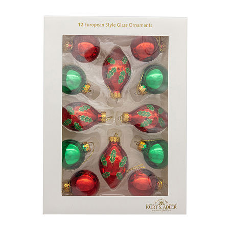 Click here for Kurt Adler 35mm Glass Green And Red With Holly Lea... prices