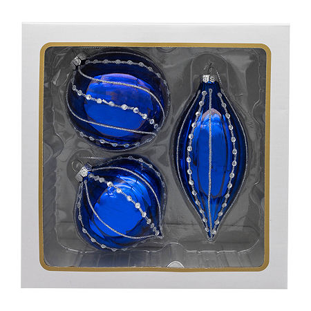 Click here for Kurt Adler 80mm Glass Shiny Blue Gemmed Onion Fini... prices