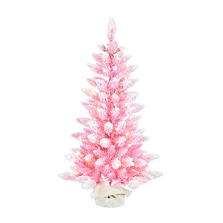 Click here for Kurt Adler Pre-Lit Led Flocked Pink Slim 3 Foot Ch... prices