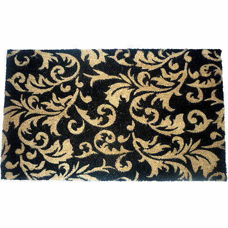 Click here for Gold Scroll Leaves Rectangle Doormat - 18X30  One... prices