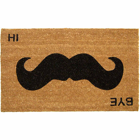 Click here for Mustache Rectangular Doormat - 18X30  One Size  Be... prices