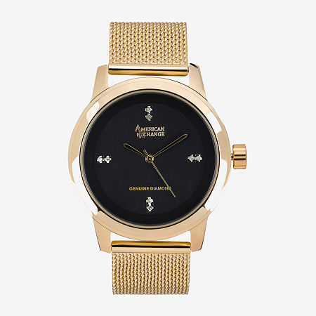 American Exchange Mens Genuine Diamond Collection Watch  44mm - Gold