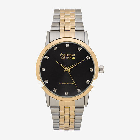 American Exchange Mens Genuine Diamond Collection Bracelet Watch  40mm - Silver