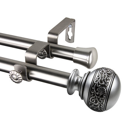 Click here for Rod Desyne Naomi Double Curtain Rod  One Size  Sil... prices