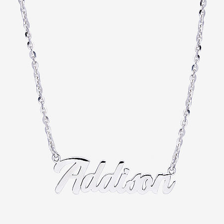 Click here for Womens Sterling Silver 18 Inch Name Necklace  One... prices