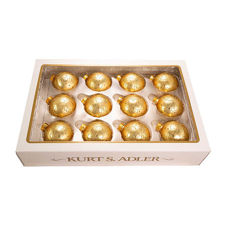 Click here for Kurt Adler 60MM Gold With Pattern Glass Ornaments... prices