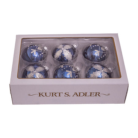 Click here for Kurt Adler 80MM Navy Blue Glass Ball Ornaments 6-P... prices