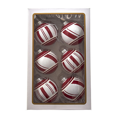 Click here for Kurt S. Adler 6pc. Red & White Glass Ball Ornament... prices