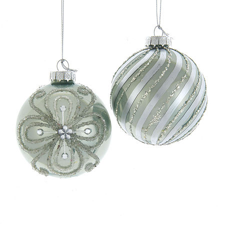 Click here for Kurt S. Adler 6pc. Silver Aqua Embellished Ball Or... prices