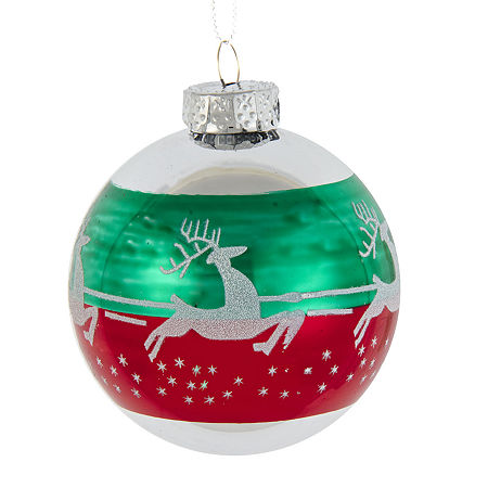 Click here for Kurt S. Adler 6pc. Red & Green Reindeer Glass Ball... prices