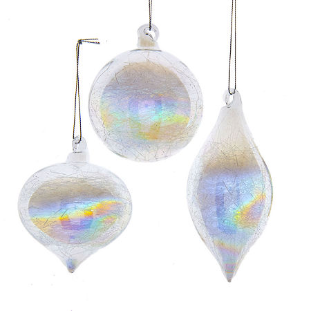 Click here for Kurt Adler 80MM Clear Iridescent Ball Onion and Te... prices