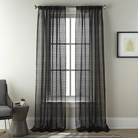 Click here for Stratford Park Jenna Rod Pocket Sheer Set of 2 Cur... prices