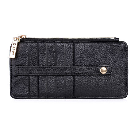 Dopp Womens Mini Pik-Me-Up Thin Card Holder Wallet - Black