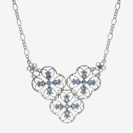 Click here for 1928 Silver Tone Filigree Womens Blue 16 Inch Coll... prices