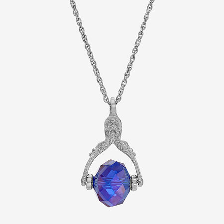 Click here for 1928 Silver Tone & Blue Spinner Womens Blue Glass... prices