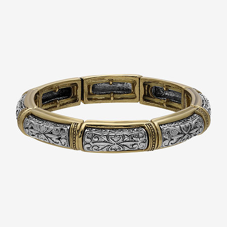 Click here for 1928 Silver & Gold Tone Womens Stretch Bracelet  O... prices
