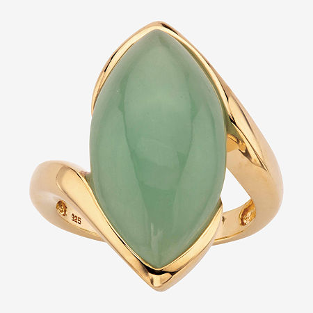 Click here for Womens Genuine Green Jade 14K Gold Over Silver Mar... prices