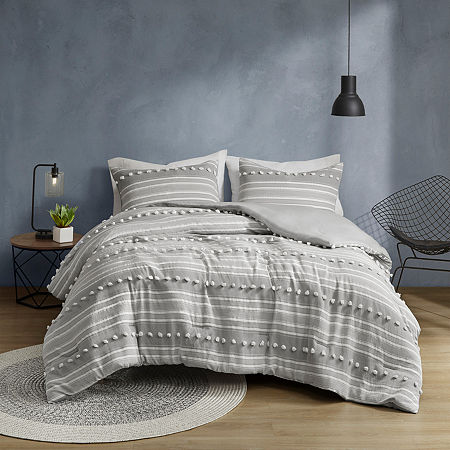 Urban Habitat Rowan Striped 3-Pc. Comforter Set  Full/Queen - Grey