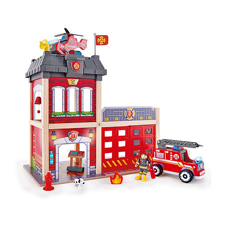 Click here for Hape Tri-level Wooden Fire Station - Multicolored prices