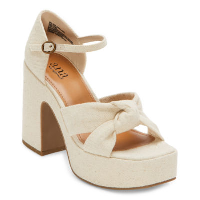 a.n.a Womens Holland Heeled Sandals, Color: Natural - JCPenney