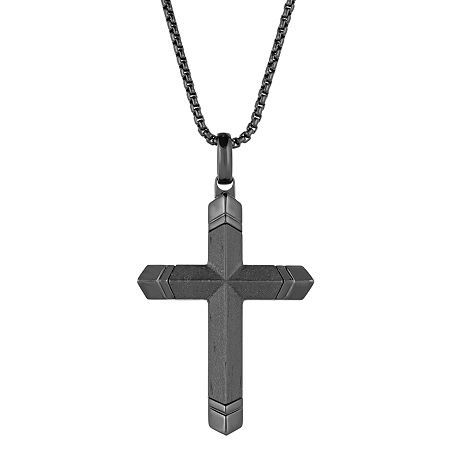 Click here for Mens Stainless Steel Cross 24 Inch Pendant Necklac... prices