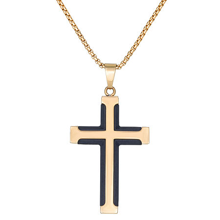 Click here for Mens Stainless Steel Cross 24 Inch Pendant Necklac... prices