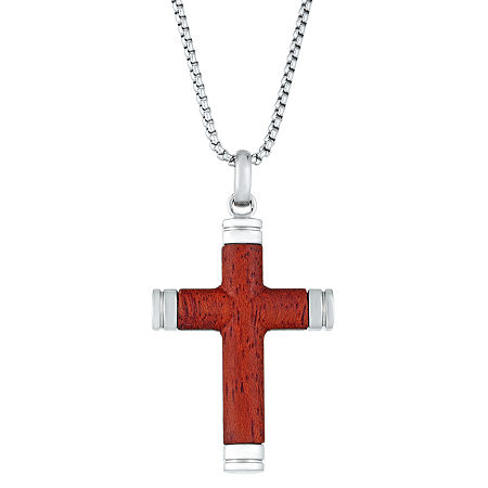 Click here for Mens Stainless Steel Cross 24 Inch Pendant Necklac... prices