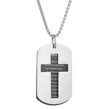 Click here for LordS Prayer Mens Stainless Steel Cross Dog Tag 24... prices