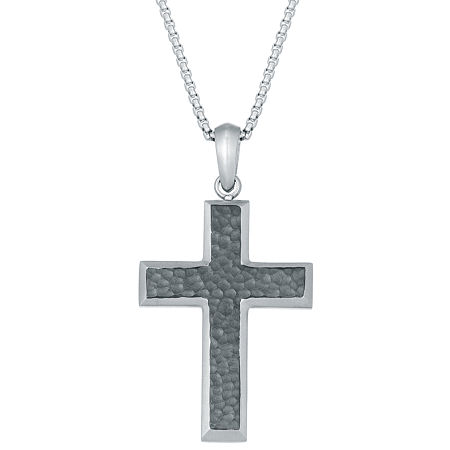 Click here for Mens Stainless Steel Cross 24 Inch Pendant Necklac... prices