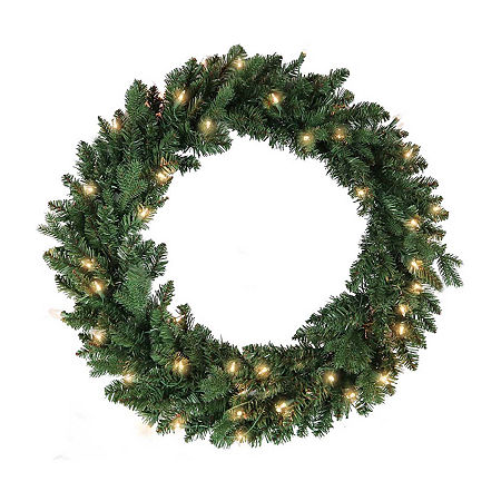 Click here for Kurt Adler 30-Inch Pre-Lit Clear Jackson Pine Wrea... prices