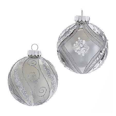 Click here for Kurt S. Adler 6pc. Matte & Shiny Glitter Glass Bal... prices