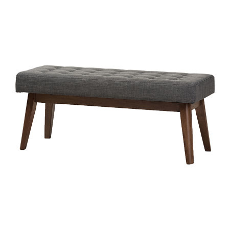 Click here for Elia Upholstered Tufted Bench  One Size  Gray prices