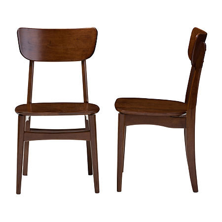 Baxton Studio Netherlands Wood Dining Set of 2 Side Chairs