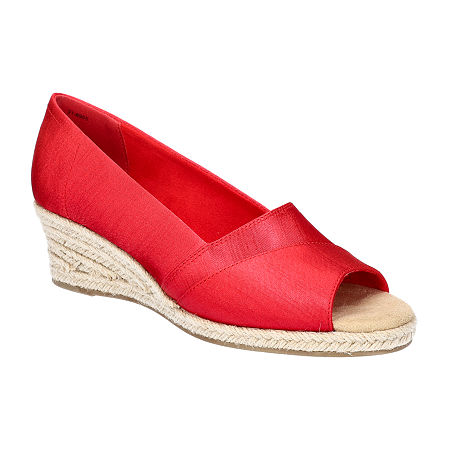 Easy Street Womens Jasper Super Flex Espadrille Sandals - Red Thai Silk