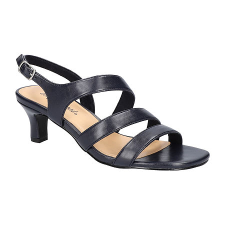 Easy Street Womens Como Heeled Sandals - Navy