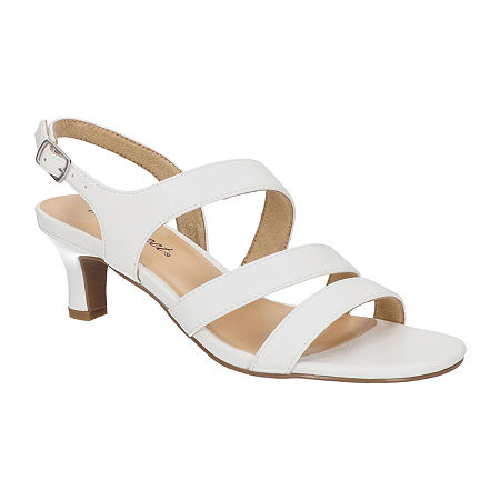Easy Street Womens Como Heeled Sandals - White