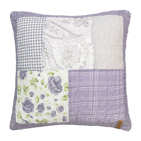 American Heritage Textiles Lavender Rose Decorative Pillow  15 x 15 - Purple