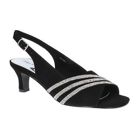 Easy Street Womens Teton Buckle Slingback Dress Sandals - Black Lamy