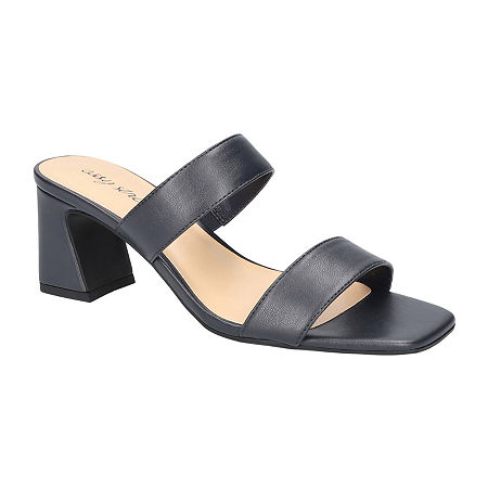 Easy Street Womens Clovelle Slip-On Block Heel Sandals - Navy