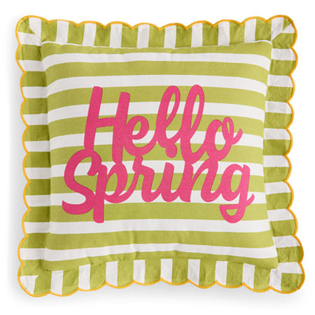 Click here for Layerings Hello Spring Square Throw Pillow  One Si... prices