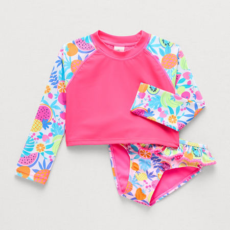 Click here for Okie Dokie Toddler Girls Floral 2-pc. Rash Guard S... prices