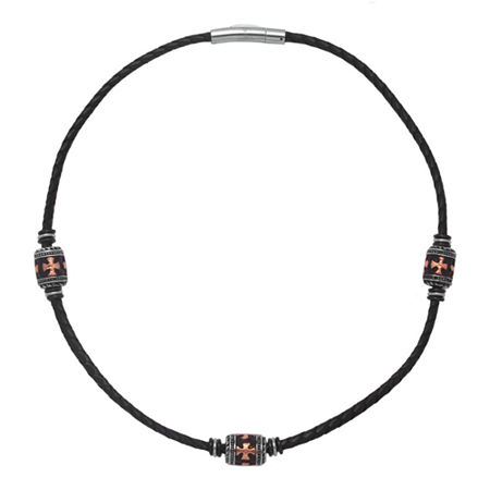 Click here for Mens Stainless Steel & Leather Choker Necklace  On... prices