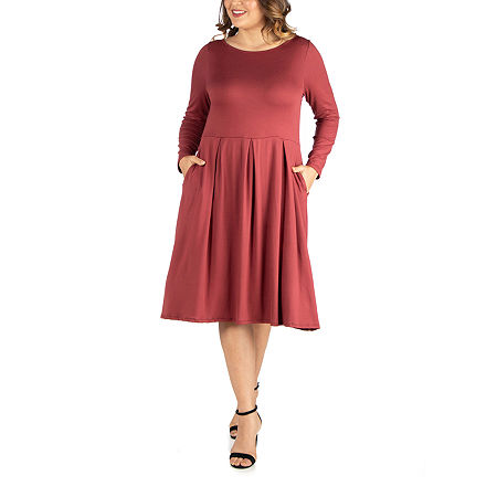 Click here for 24seven Comfort Apparel Womens Long Sleeve Midi Fi... prices