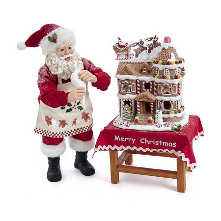 Click here for Kurt Adler 2 pc. Baker Lighted Santa Figurine  One... prices