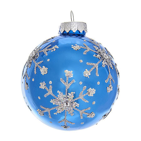 Click here for Kurt Adler 80MM Blue and Silver Glitter Snowflake... prices