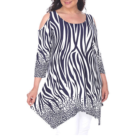 Click here for Plus Size White Mark Antonia Cut-Out Shoulder Tuni... prices