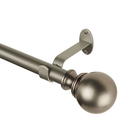 Elrene Cordelia Single Curtain Rod w/ Globe Ball Finial