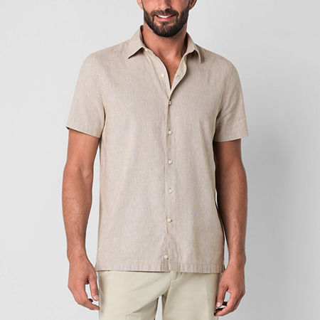 Click here for Stafford Linen Blend Mens Short Sleeve Regular Fit... prices