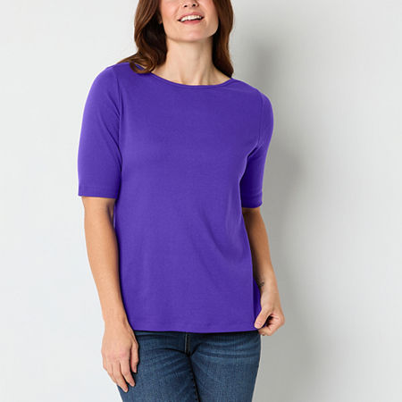 Click here for St. Johns Bay Womens Boat Neck Elbow Sleeve Blouse... prices