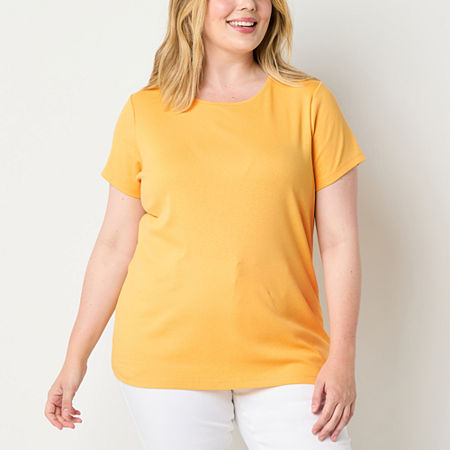 Click here for St. Johns Bay Womens Plus Crew Neck Short Sleeve T... prices